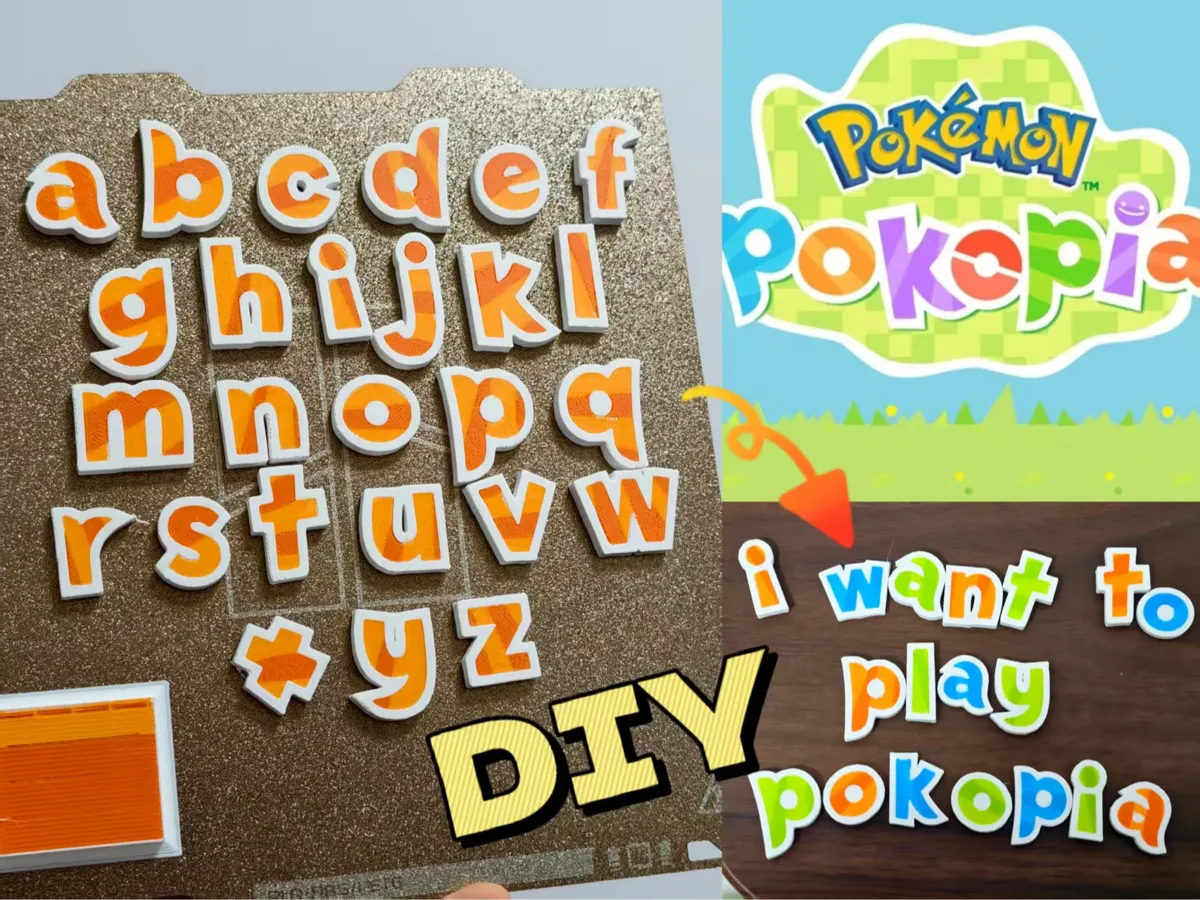Bicolor pokopia Pokémon fuente Pokotopia 26 letras - Modelo de ...