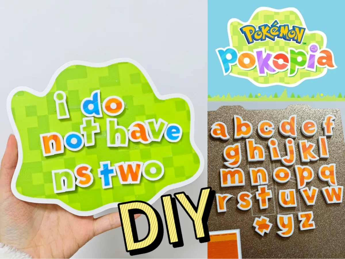 Dual color pokopia Pokemon Pokemon Baotopia Font 26 letters - Free 3D ...
