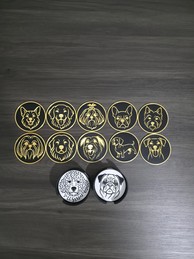 +10 Customizable Dog Coasters - Version 2 - NO AMS - Free 3D Print ...