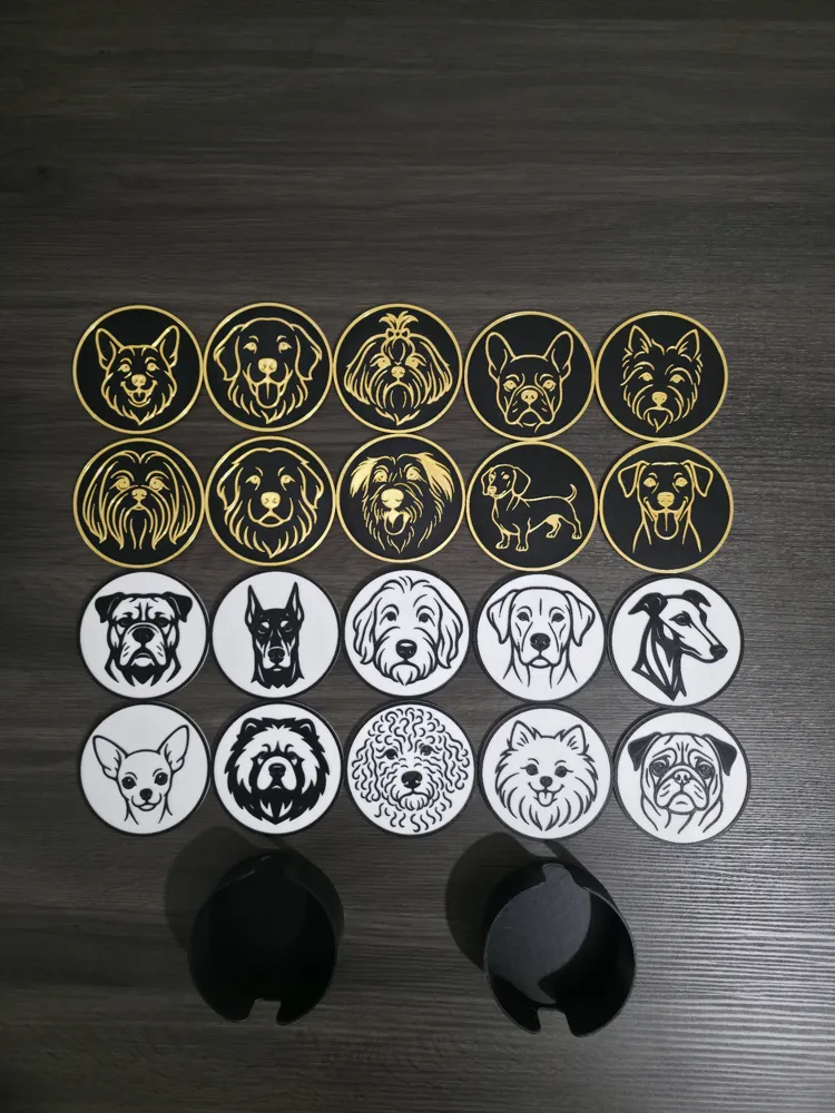 +10 Customizable Dog Coasters - Version 2 - NO AMS - Free 3D Print ...