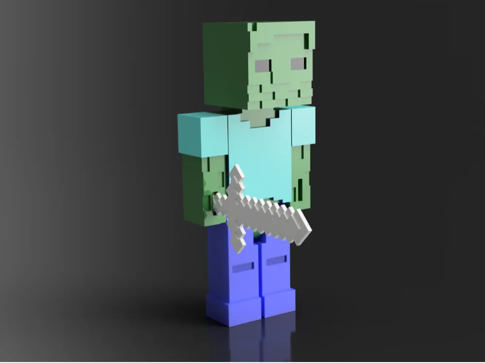 Minecraft Zombie with Moving Legs and Arms by Zdenek - MakerWorld