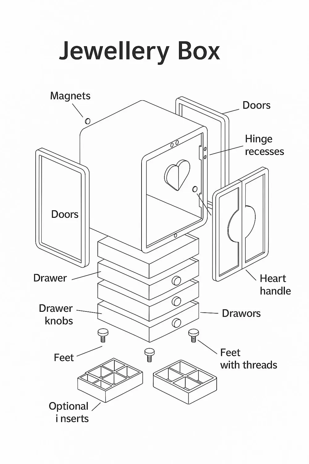 Elegant Jewelry Box - Free 3D Print Model - MakerWorld