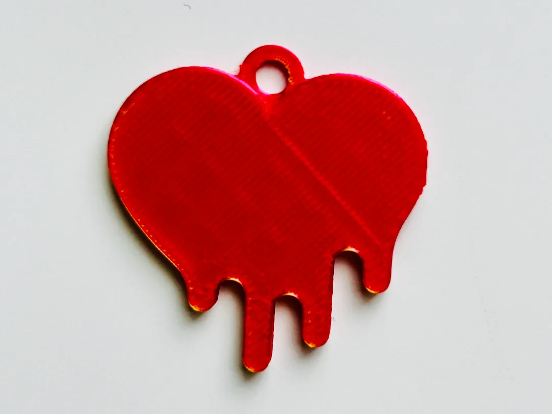 Dripping Heart Earring Draft - Free 3D Print Model - MakerWorld