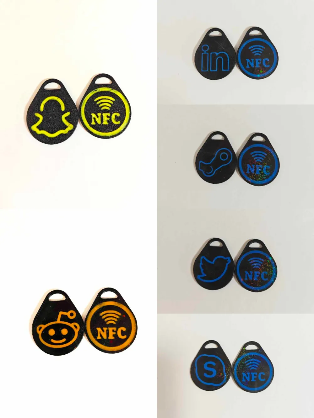 NFC tags with social media logos by Pocketrush3D MakerWorld: Download ...