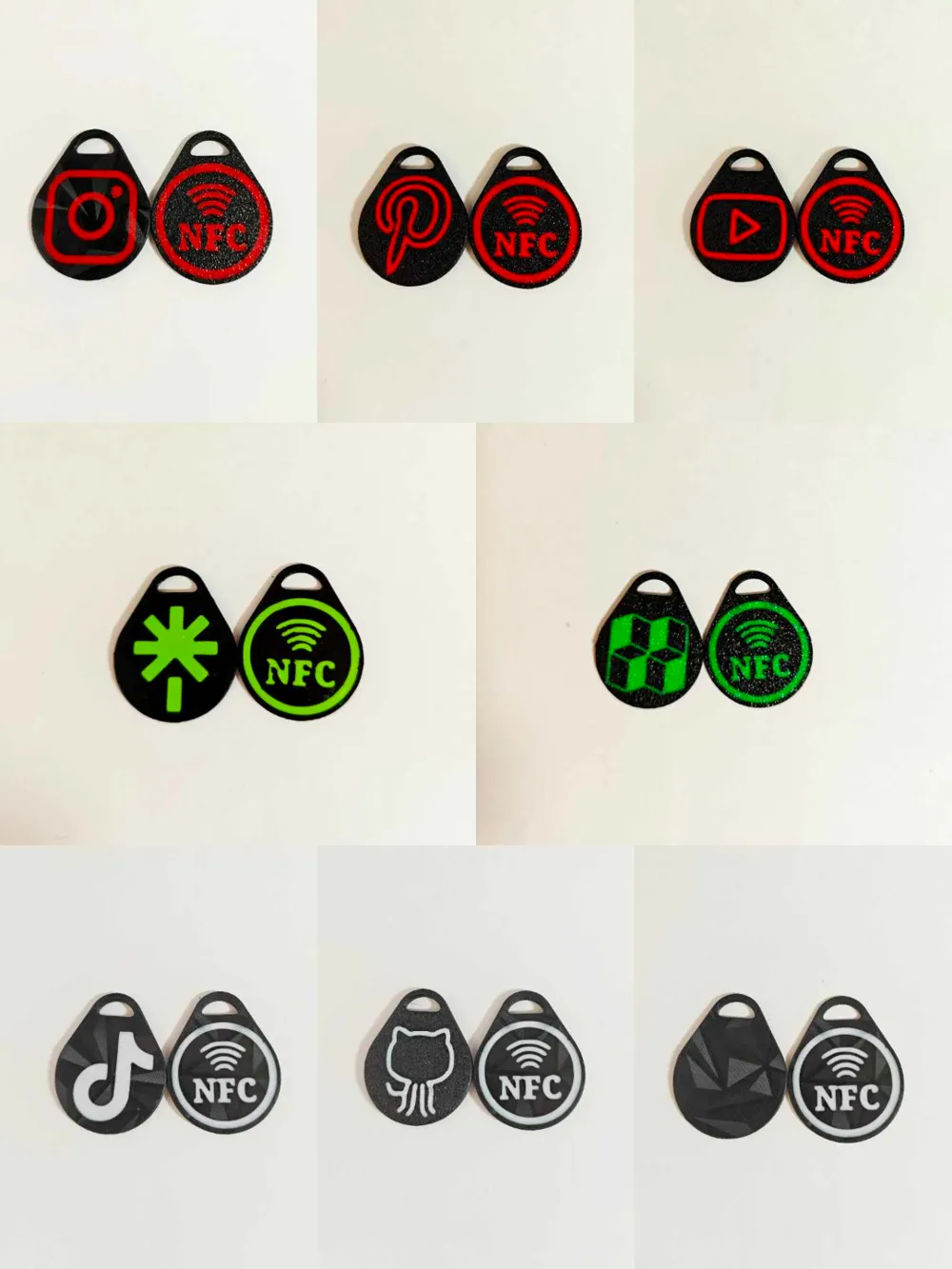 NFC tags with social media logos by Pocketrush - MakerWorld