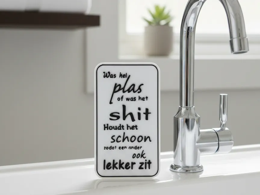 The Dutch "Toilet Etiquette" Sign - Free 3D Print Model - MakerWorld