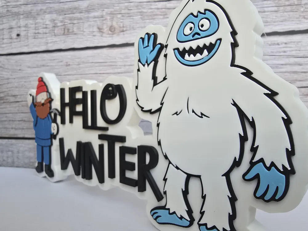 Hello Winter Sign (Rudolph Edition) (Alt) - Free 3D Print Model ...