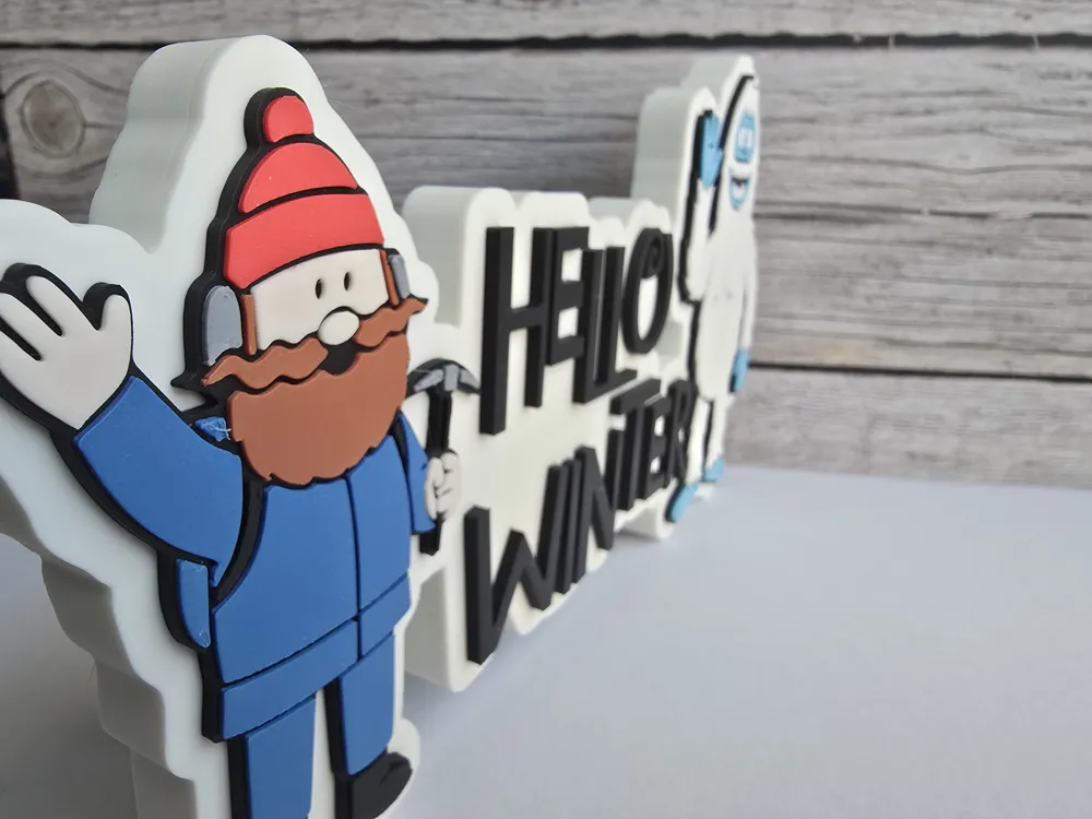 Hello Winter Sign (Rudolph Edition) (Alt) - Free 3D Print Model ...