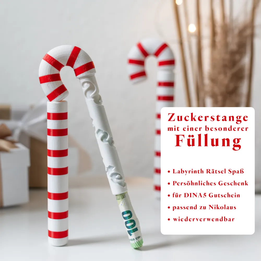 candy cane gift box riddle by Wandedel24 - MakerWorld