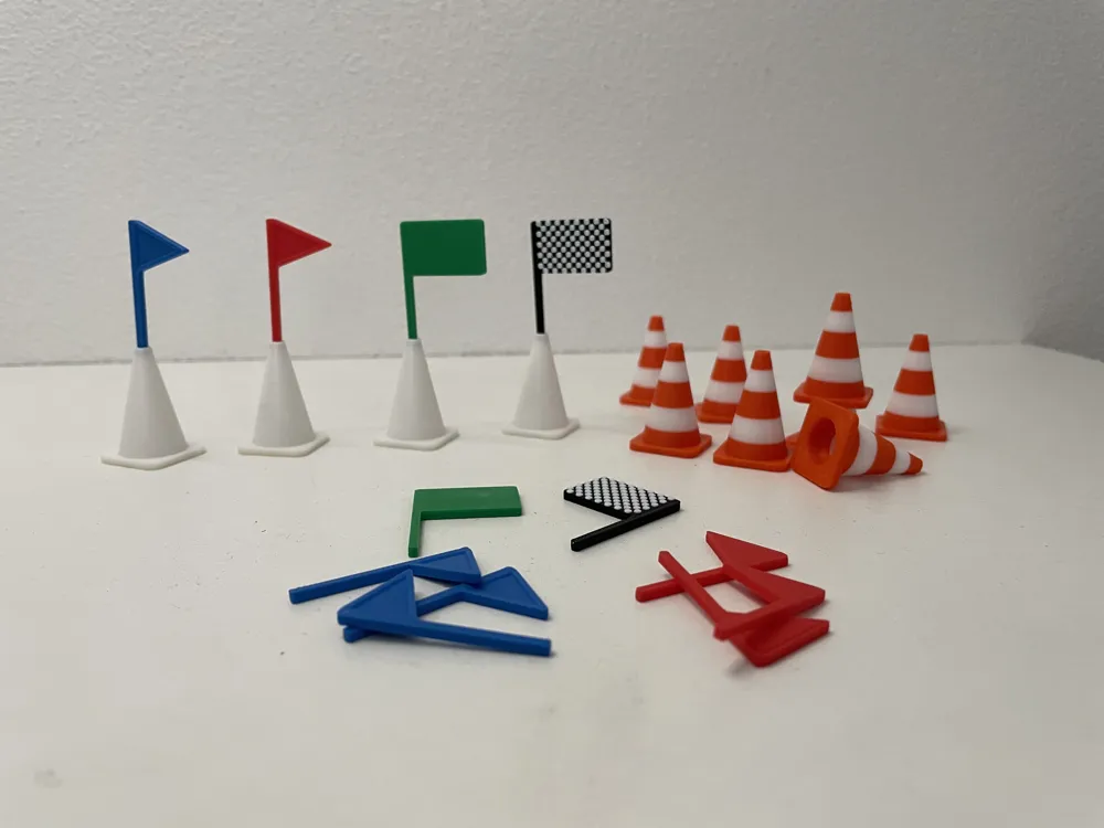 Mini Traffic Cones and Flags – Set for Race Tracks - Free 3D Print ...
