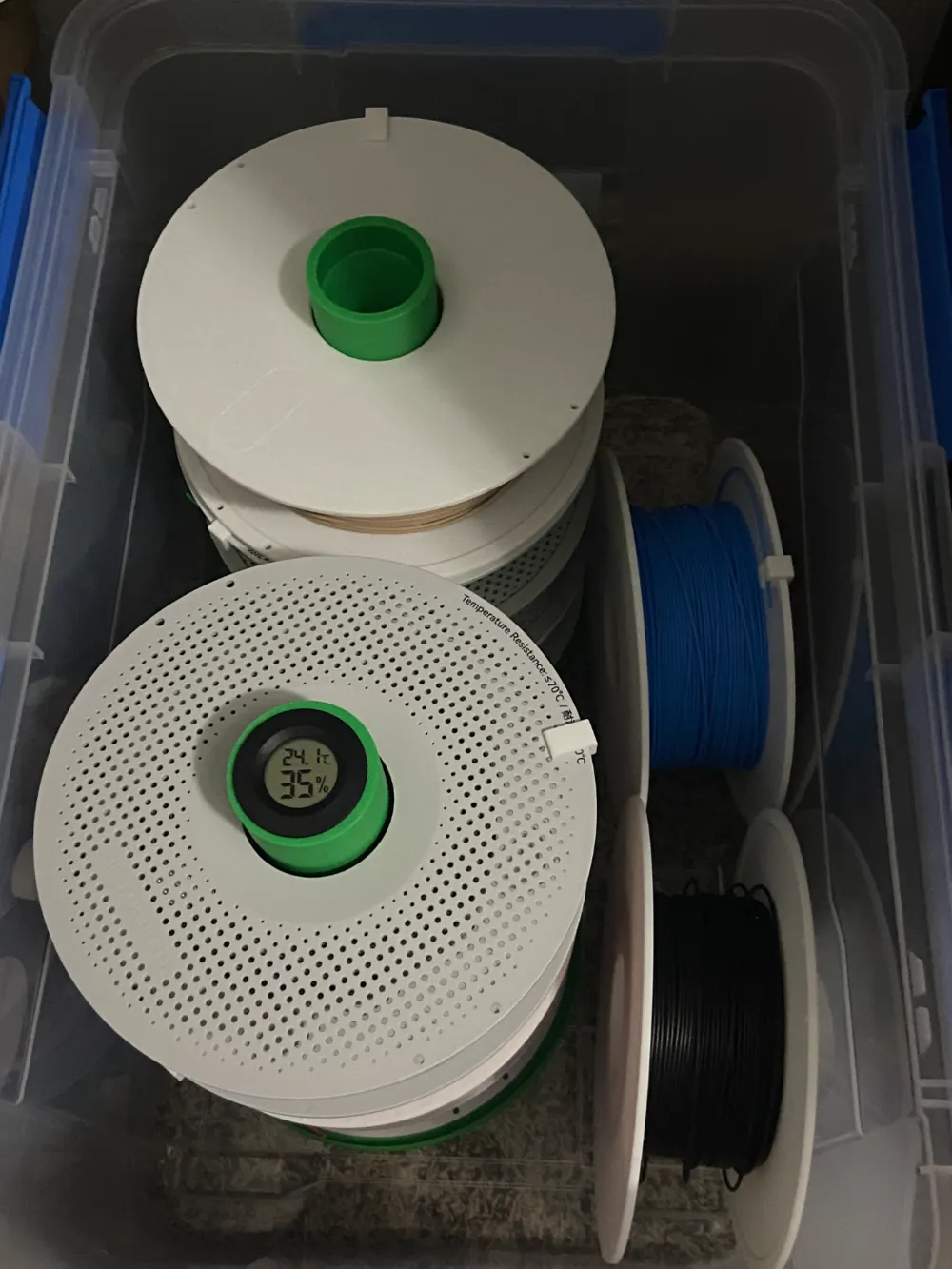 Desiccant Spool Holder w Hygrometer Cap (4 Spools) by GottaPrintEmAll ...