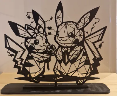 Low Poly Geometric Pikachu with it's GF V.4 by 3DPrintWolf - MakerWorld