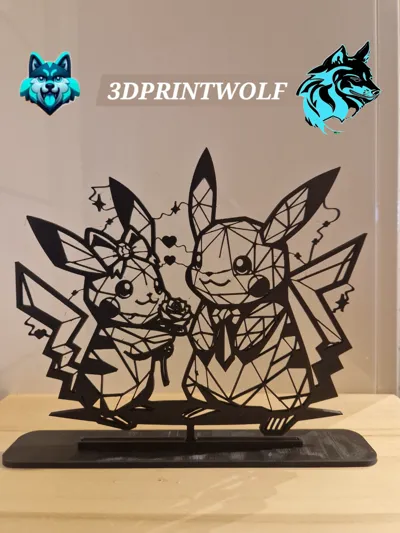 Low Poly Geometric Pikachu with it's GF V.4 by 3DPrintWolf - MakerWorld