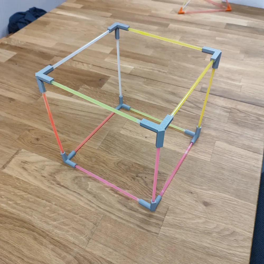 connectors glow sticks (5mm) or staws - cube, tetrahedron by jpmann ...