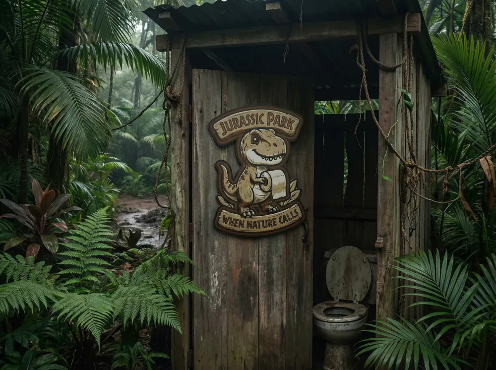 Jurassic Park Toilet Sign - Free 3D Print Model - MakerWorld