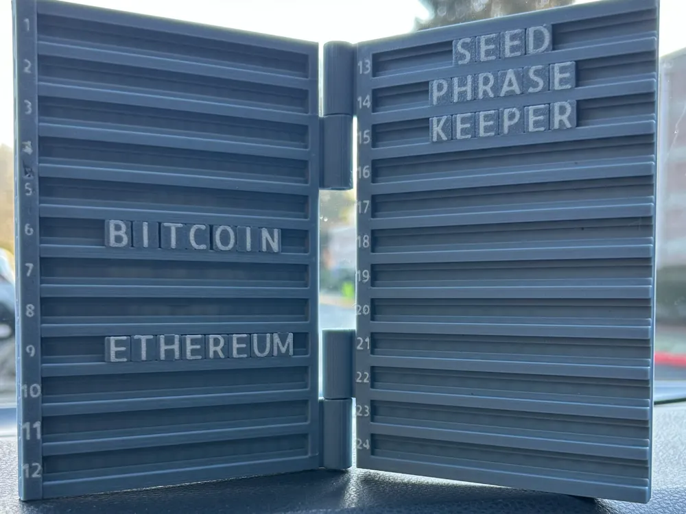 Seed Phrase Keeper - Bitcoin Recovery Codebook - Free 3D Print Model ...
