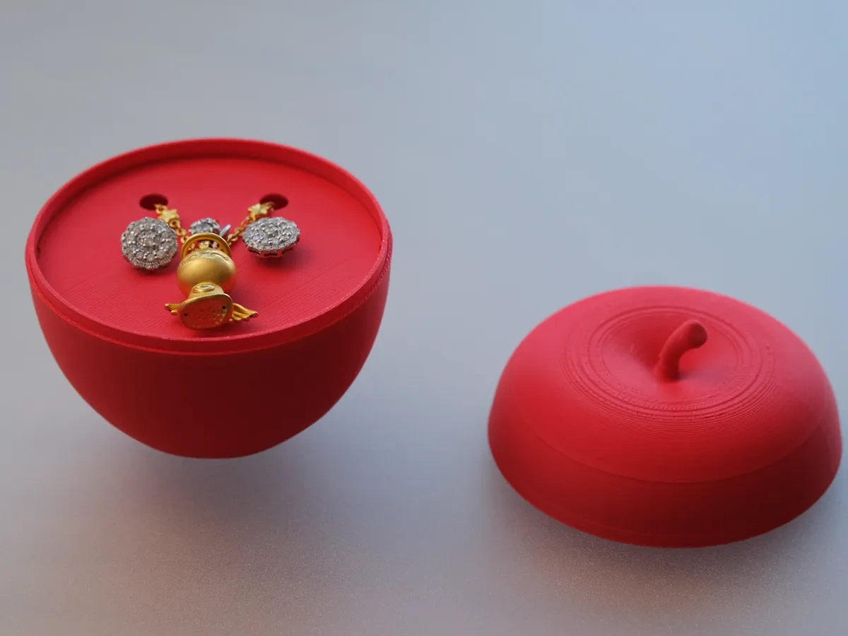 Small Apple Jewelry Box Organizer Snack Box Ornament by Foximg - MakerWorld