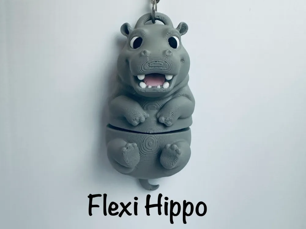 Flexi Hippo Keychain - Free 3D Print Model - MakerWorld