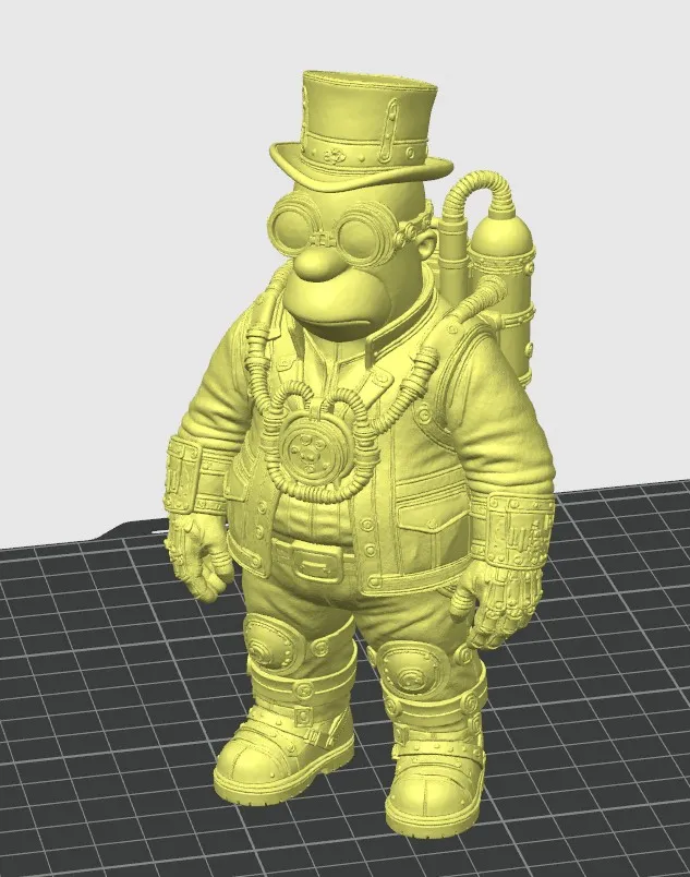 Homer Simpson in Steampunk by 3Wave MakerWorld: Download Free 3D Models