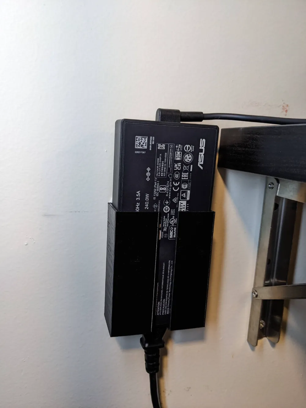 Laptop Power Brick Holder - Wall mount - Free 3D Print Model - MakerWorld