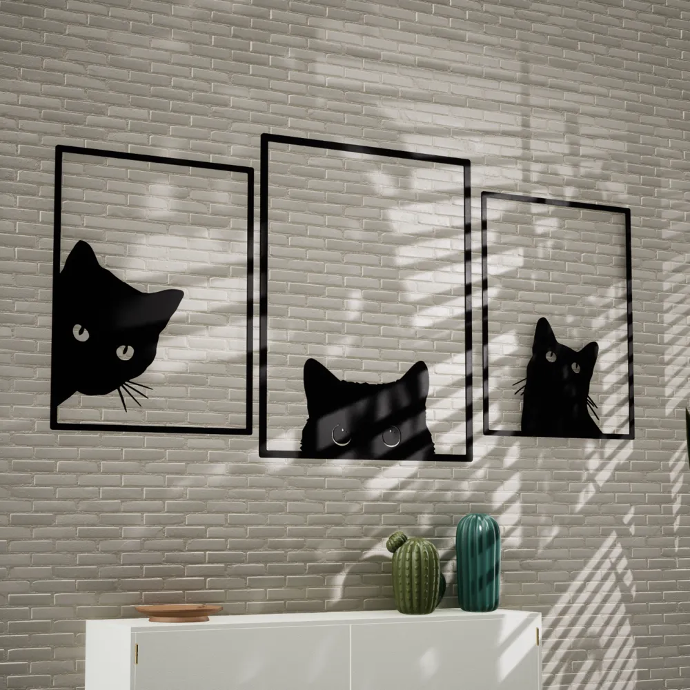 Cat Peeking Cute Wall Decoration by mateibocancios - MakerWorld