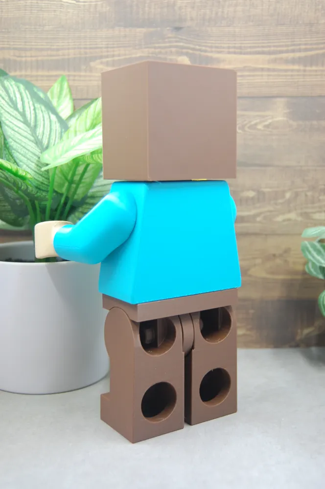 Blocky Miner-Style Brick Figure (500% Scale) - Free 3D Print Model ...