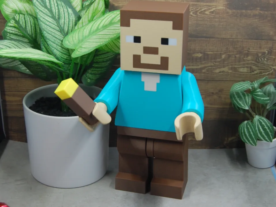 Blocky Miner-Style Brick Figure (500% Scale) - Free 3D Print Model ...