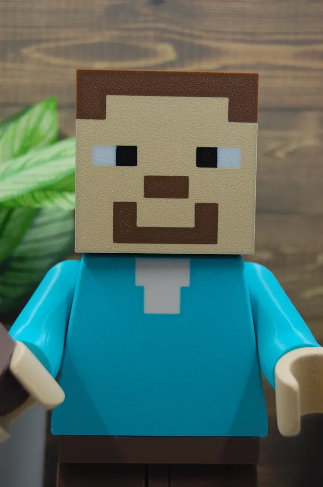 Blocky Miner-Style Brick Figure (500% Scale) - Free 3D Print Model ...