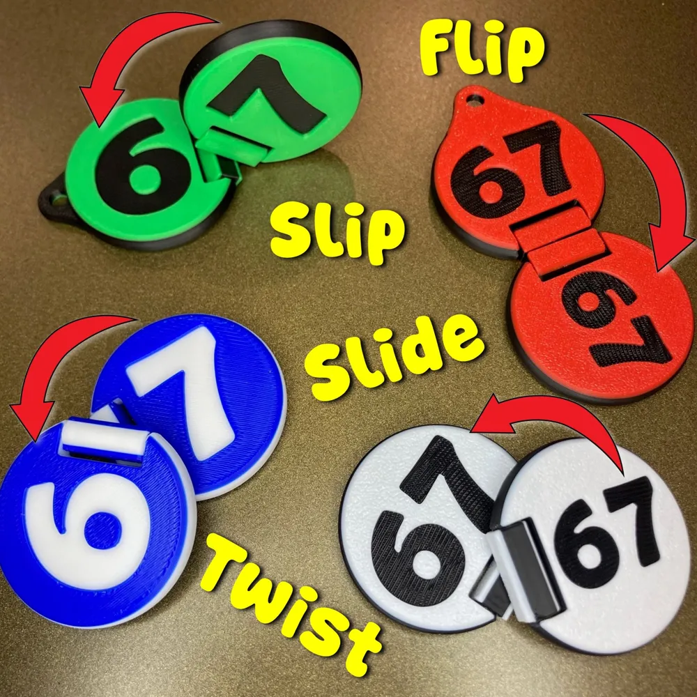 67 Slider and Flip Fidget + Keychain (35 mins) - Free 3D Print Model ...