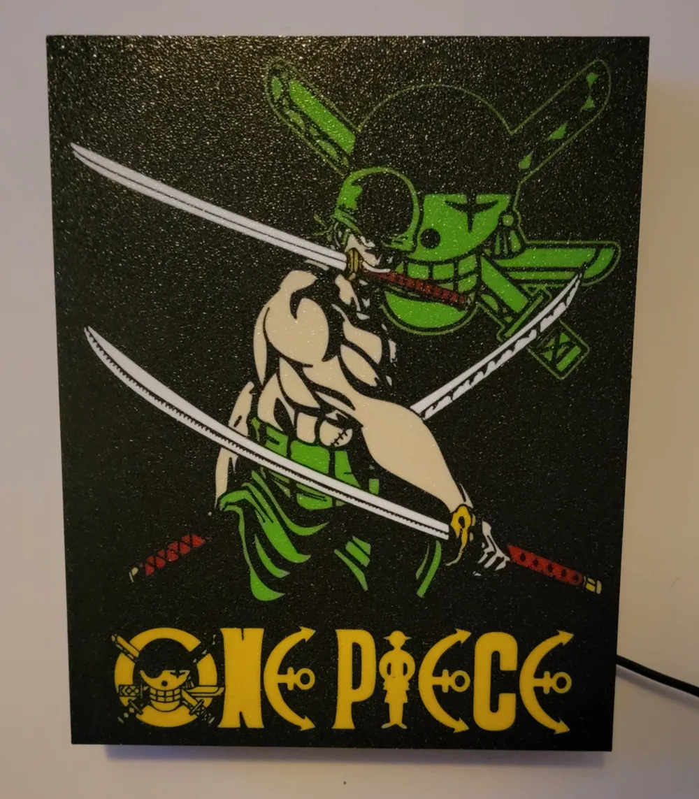 Zoro One Piece LED Lightbox by Ronzo MakerWorld: Download Free 3D Models