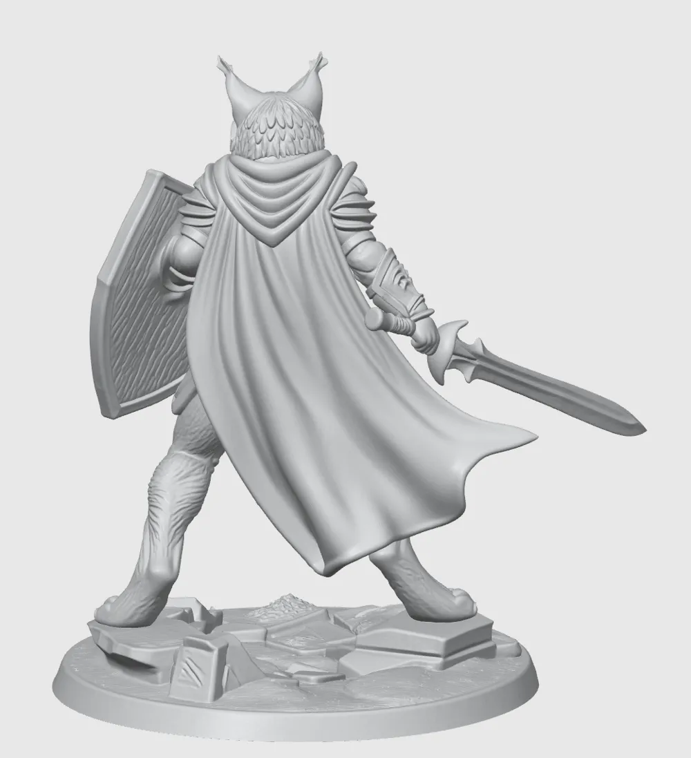 Tabaxi Lynx Druid/Ranger D&D Miniature (43mm) - Free 3D Print Model ...