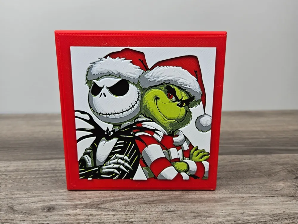 Puzzle - The Grinch and Jack Skellington by BusyKikiBee - MakerWorld