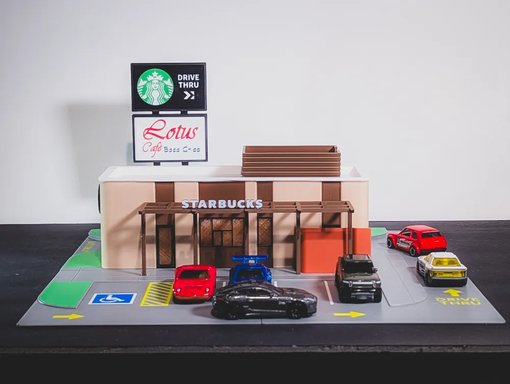 Starbucks Model Set - 1:64 Scale Diorama - Free 3D Print Model - MakerWorld