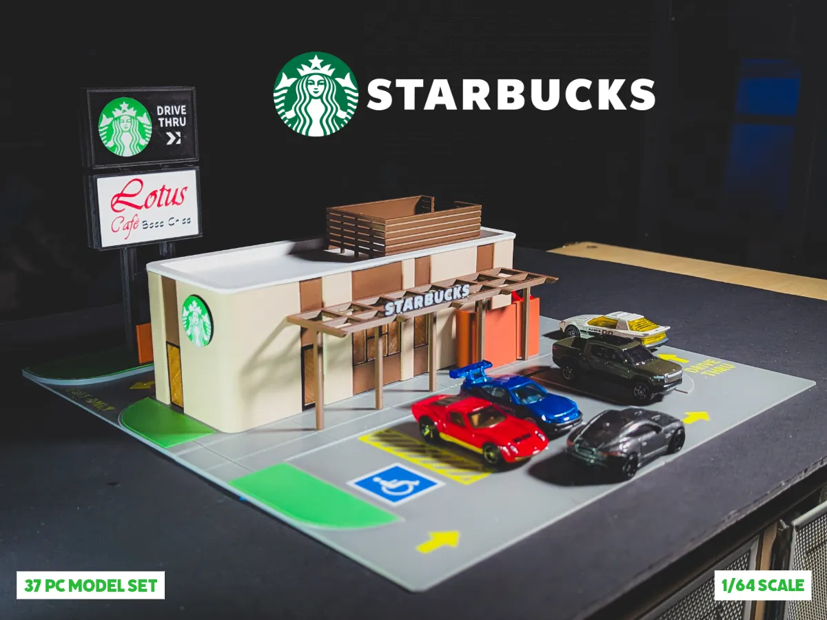 Starbucks Model Set - 1:64 Scale Diorama - Free 3D Print Model - MakerWorld