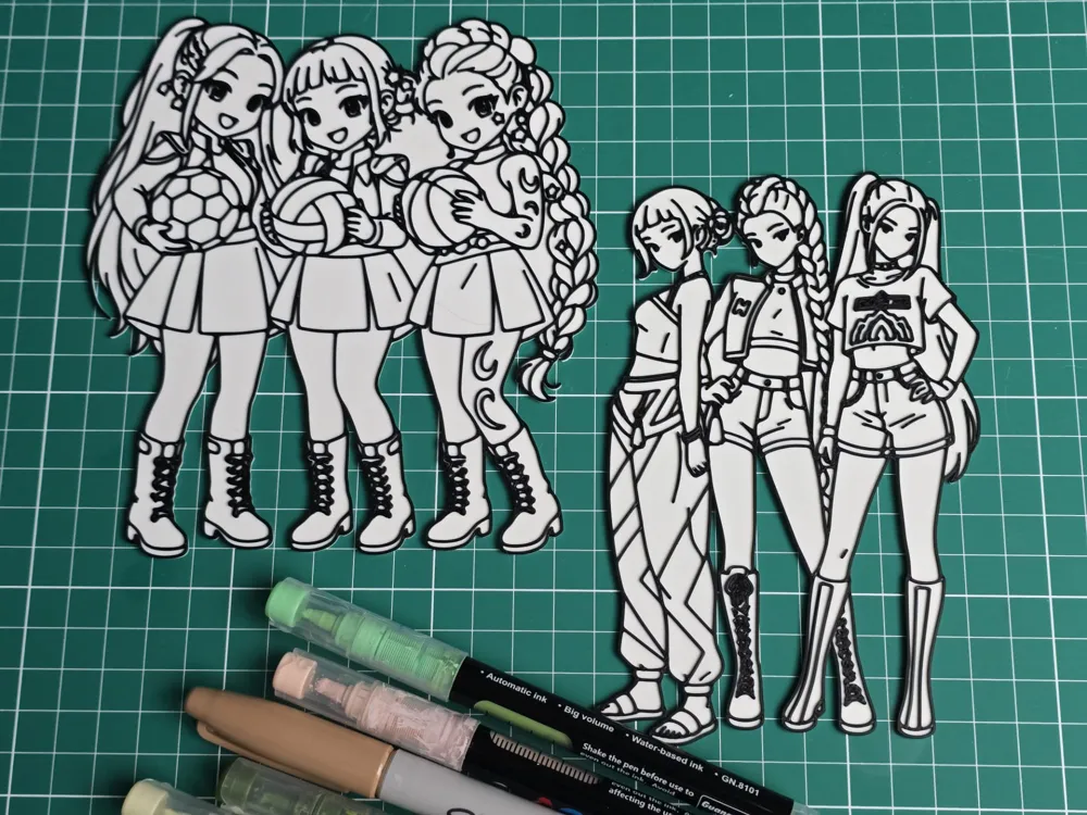 Kpop Squad Girls Coloring Craft Sport - Free 3D Print Model - MakerWorld
