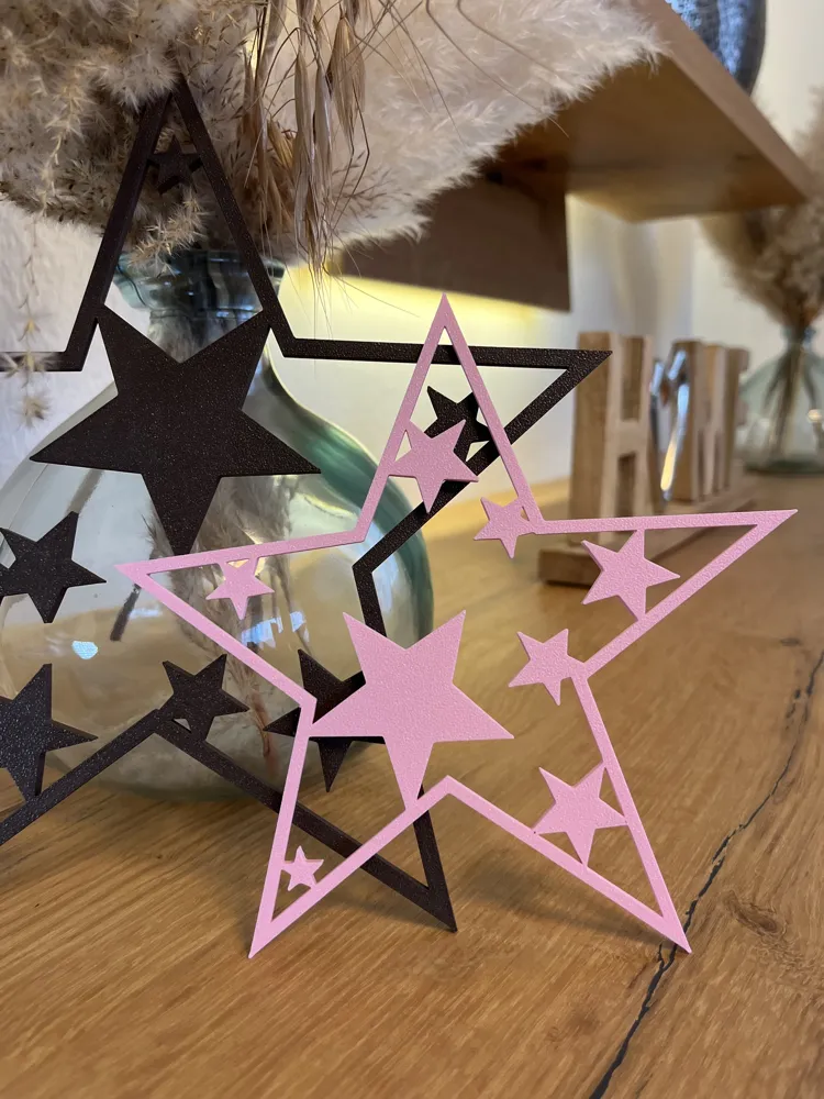 Star Decoration with 8 Connected Mini Stars by LetHimPrintMakerWorld ...