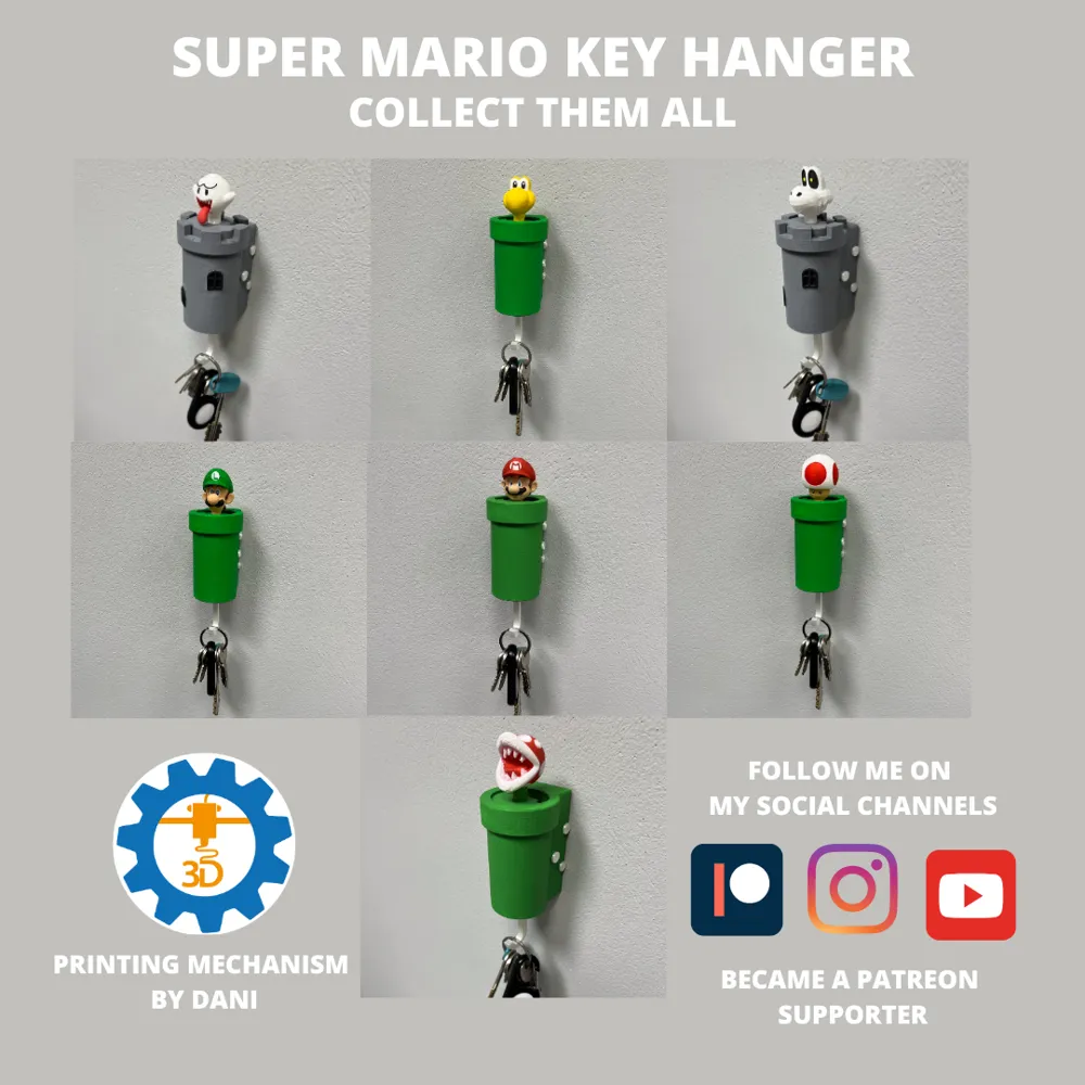 Super Mario Wall Key Holder - Free 3D Print Model - MakerWorld