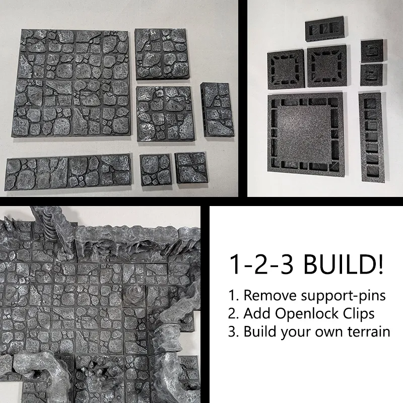 Cave tiles (OpenLOCK system) - Free 3D Print Model - MakerWorld