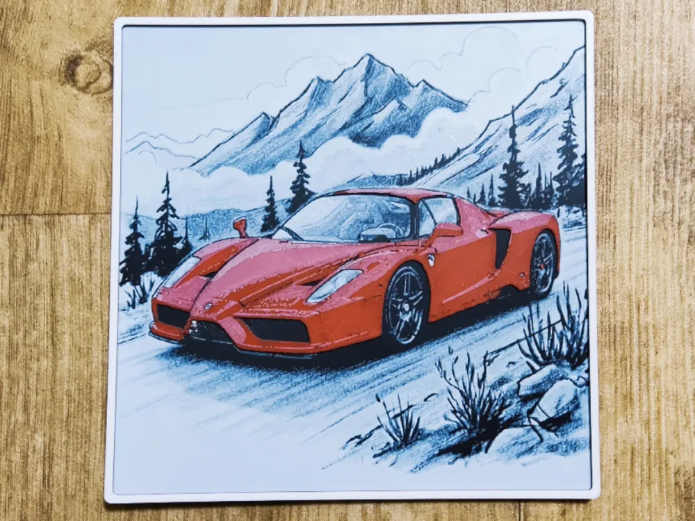 Ferrari Enzo - Hueforge - Free 3D Print Model - MakerWorld