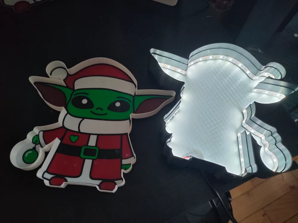 Grogu Christmas light box by NotTooShabbyCreations - MakerWorld