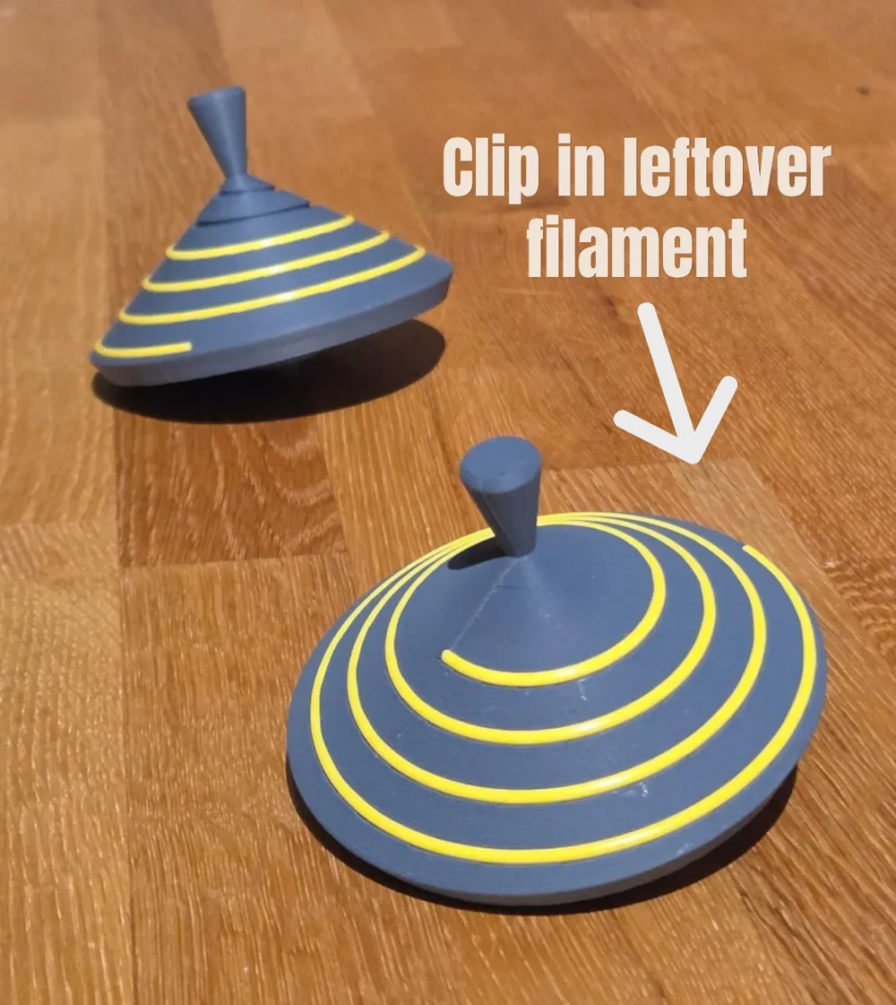 Hypno Spinning Top | NO AMS | Filament Snap-In - Free 3D Print Model ...