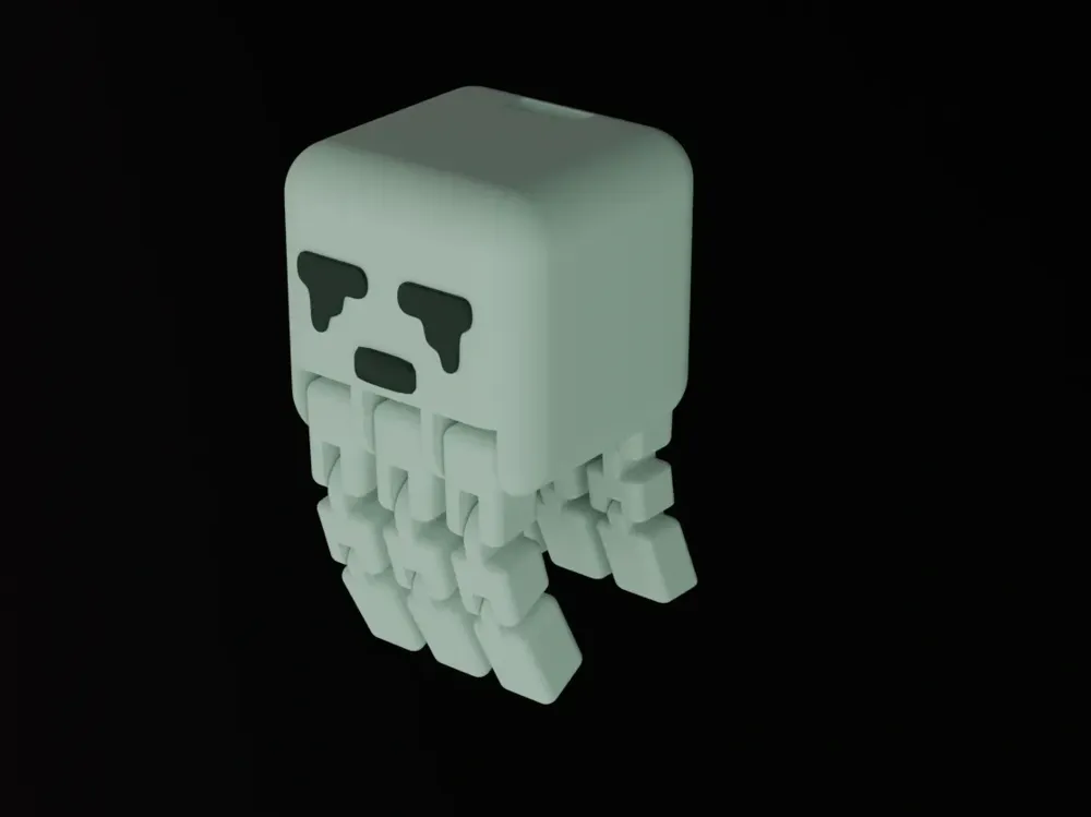 Print-in-Place Articulated Minecraft Q-Version Ghast - Free 3D Print ...