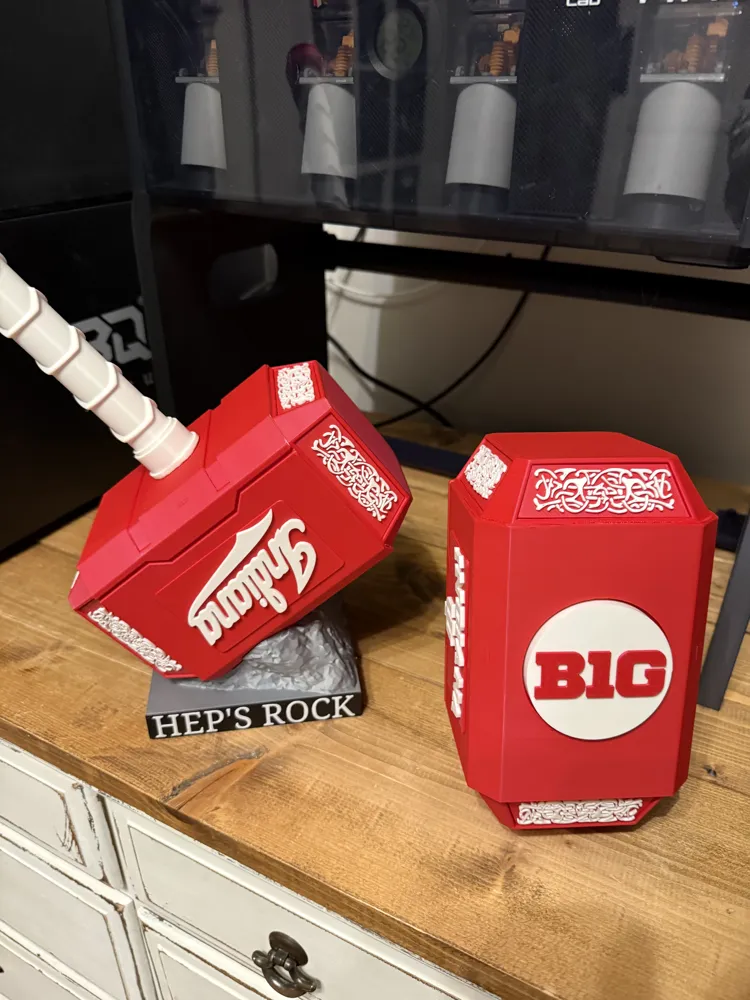 Indiana Hoosiers Themed Thor Hammer - Free 3D Print Model - MakerWorld