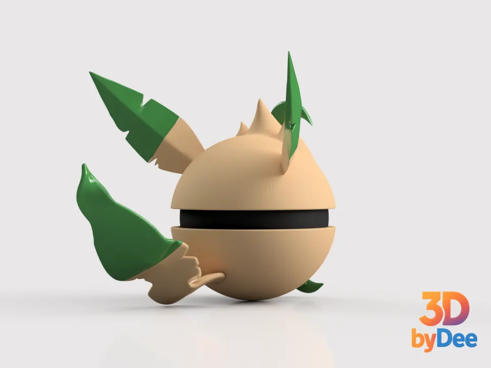 Leafeon Poke Ball - Free 3D Print Model - MakerWorld