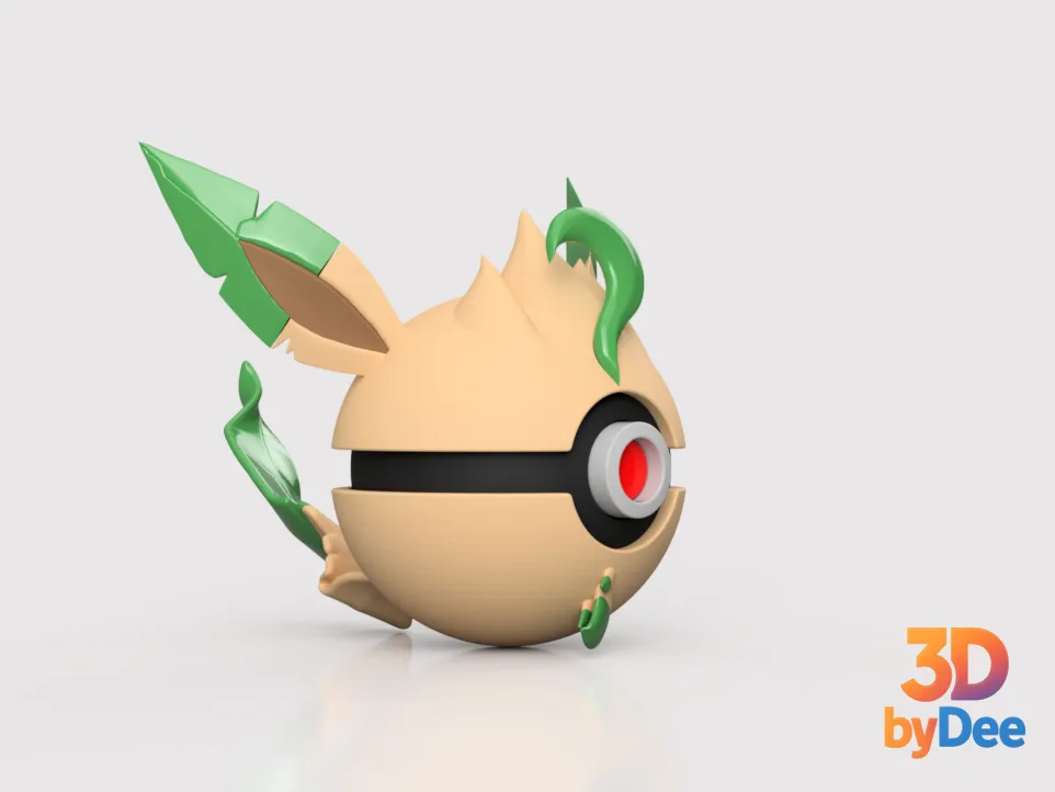 Leafeon Poke Ball - Free 3D Print Model - MakerWorld