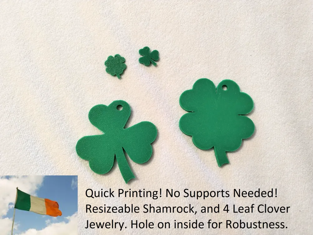 Simple Shamrock and Clover Jewelry - Resizable! Mix and Match! Super ...