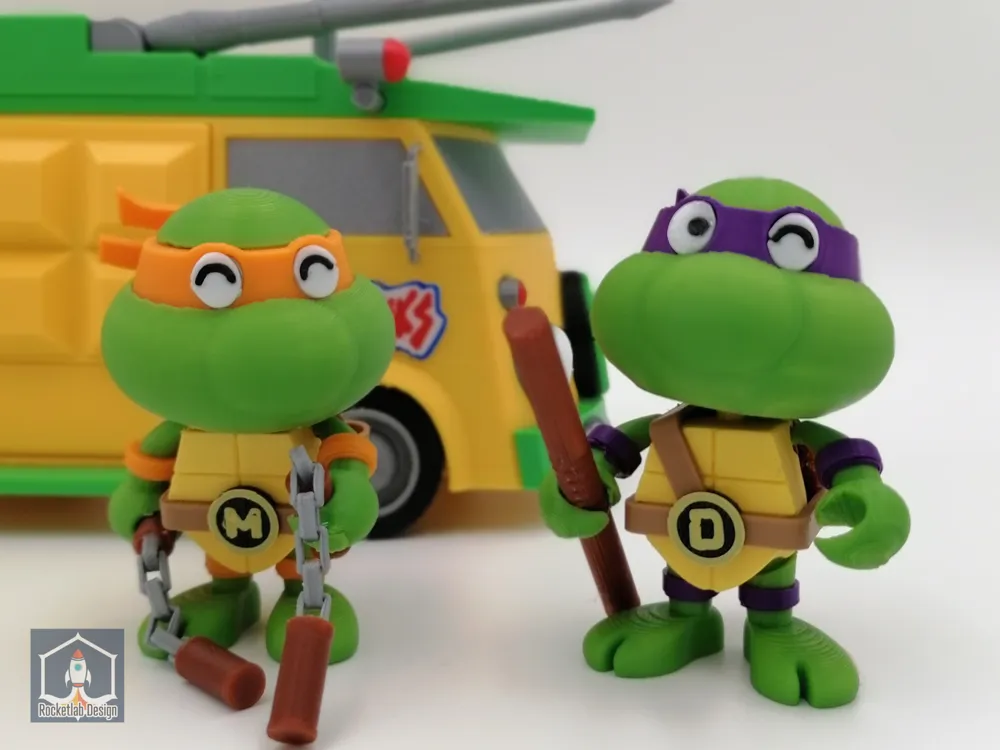 TMNT Ninja Turtles Cute Minifigures - Free 3D Print Model - MakerWorld