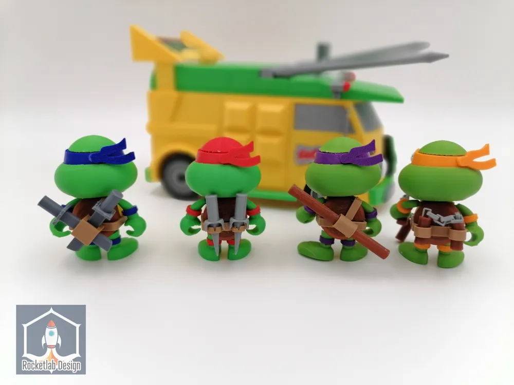 TMNT Ninja Turtles Cute Minifigures - Free 3D Print Model - MakerWorld