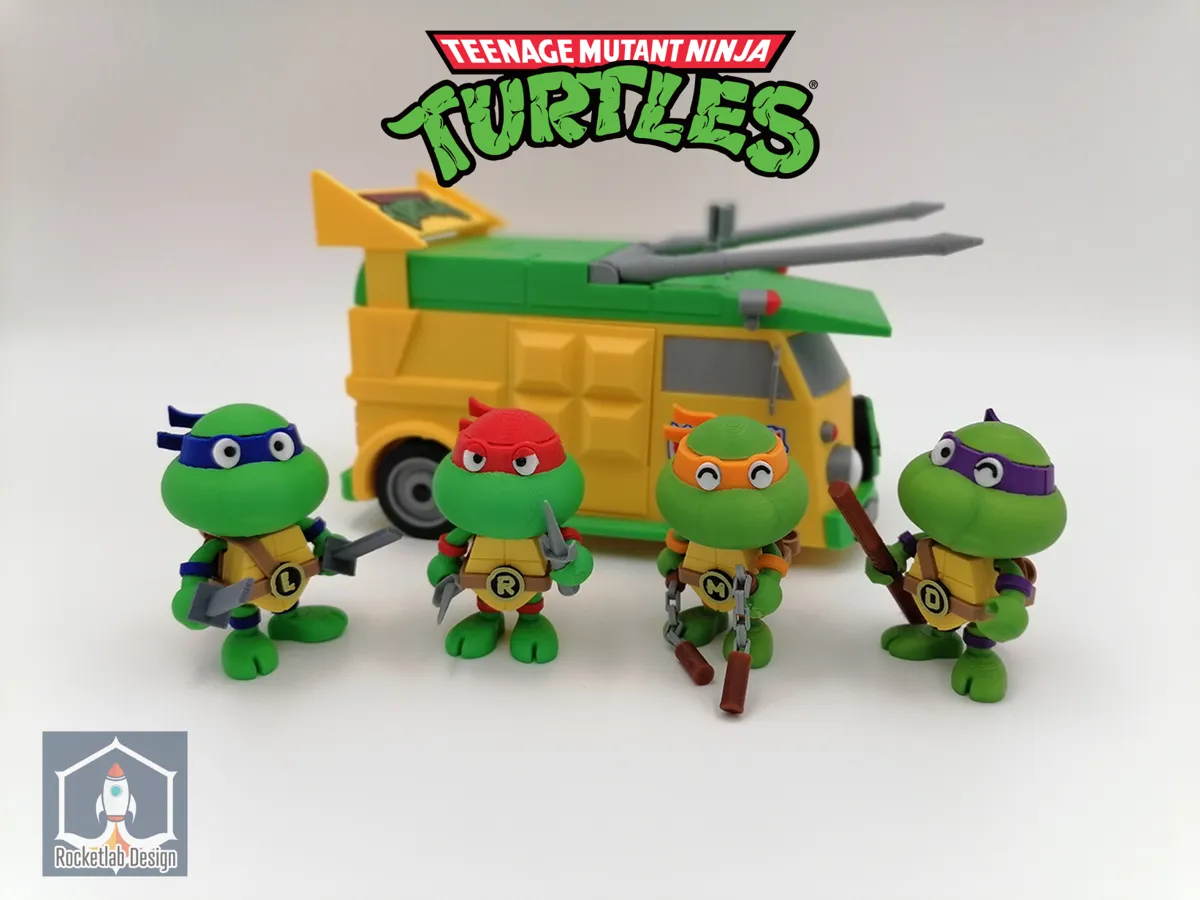 TMNT Ninja Turtles Cute Minifigures - Free 3D Print Model - MakerWorld