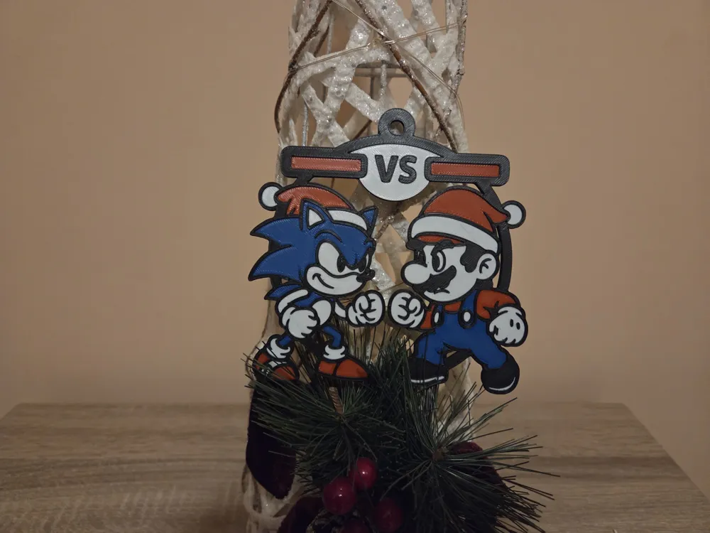 Sonic VS Mario Christmas tree ornament by zz3d MakerWorld: Download ...